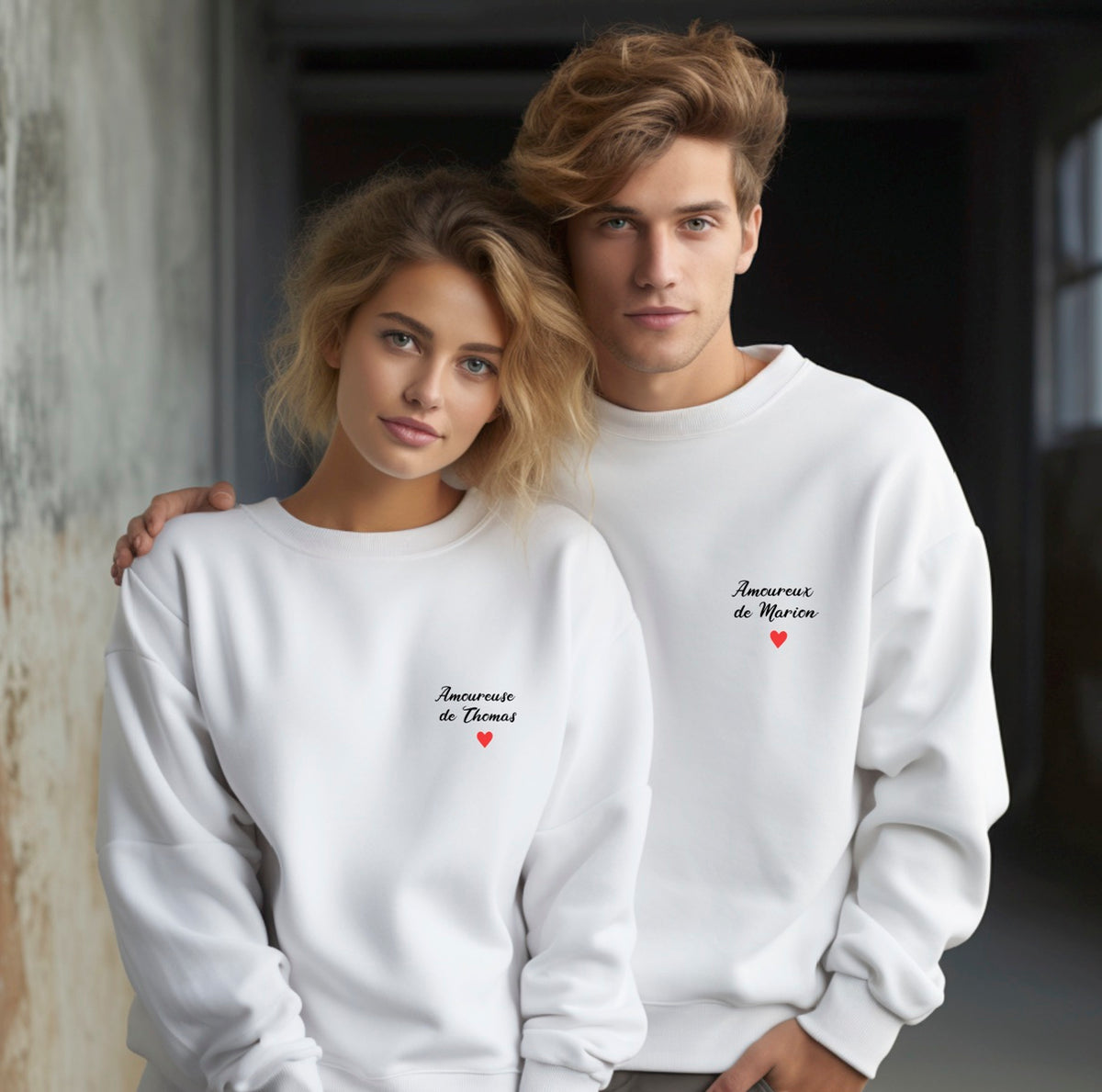 Sweat couple amoureux de, sweat assortis couple cadeau saint Valentin ...